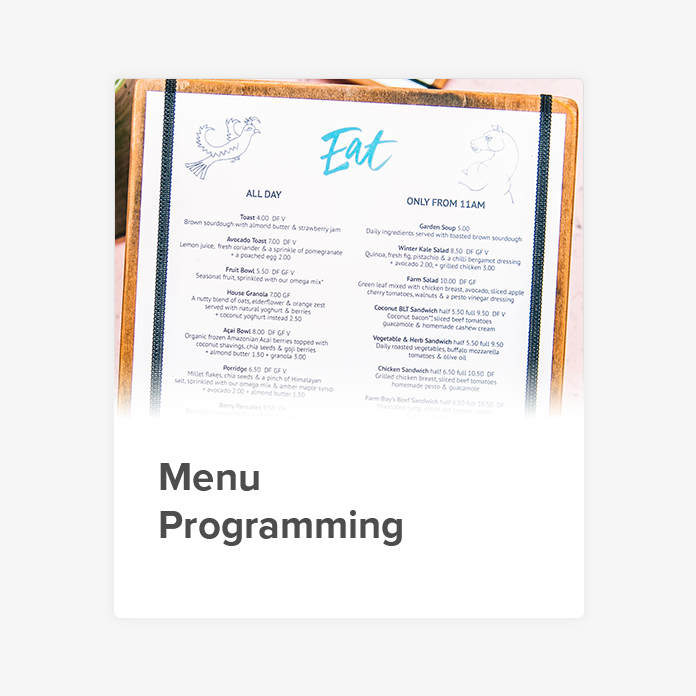 Menu Programming – LINGA STORE